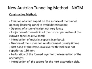 Tunneling Construction - NATM | PPTX