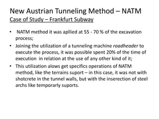Tunneling Construction - NATM | PPTX