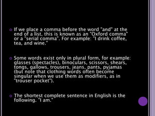 ten comandments of english writing | PPTX