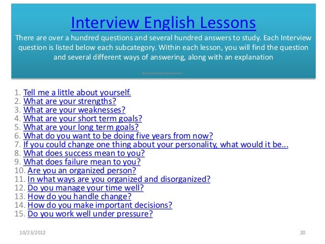 English presentation