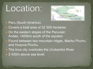 English presentation: Machu Piccu The Lost City of The Incas | PPTX