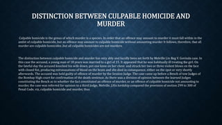 Culpable Homicide VS Murder | PPTX