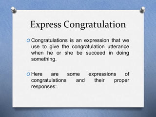 How to Congratulate, Compliment and Showing care | PPT