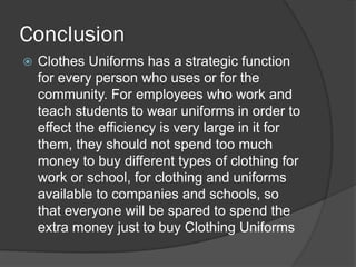 Uniform is important dress in School | PDF