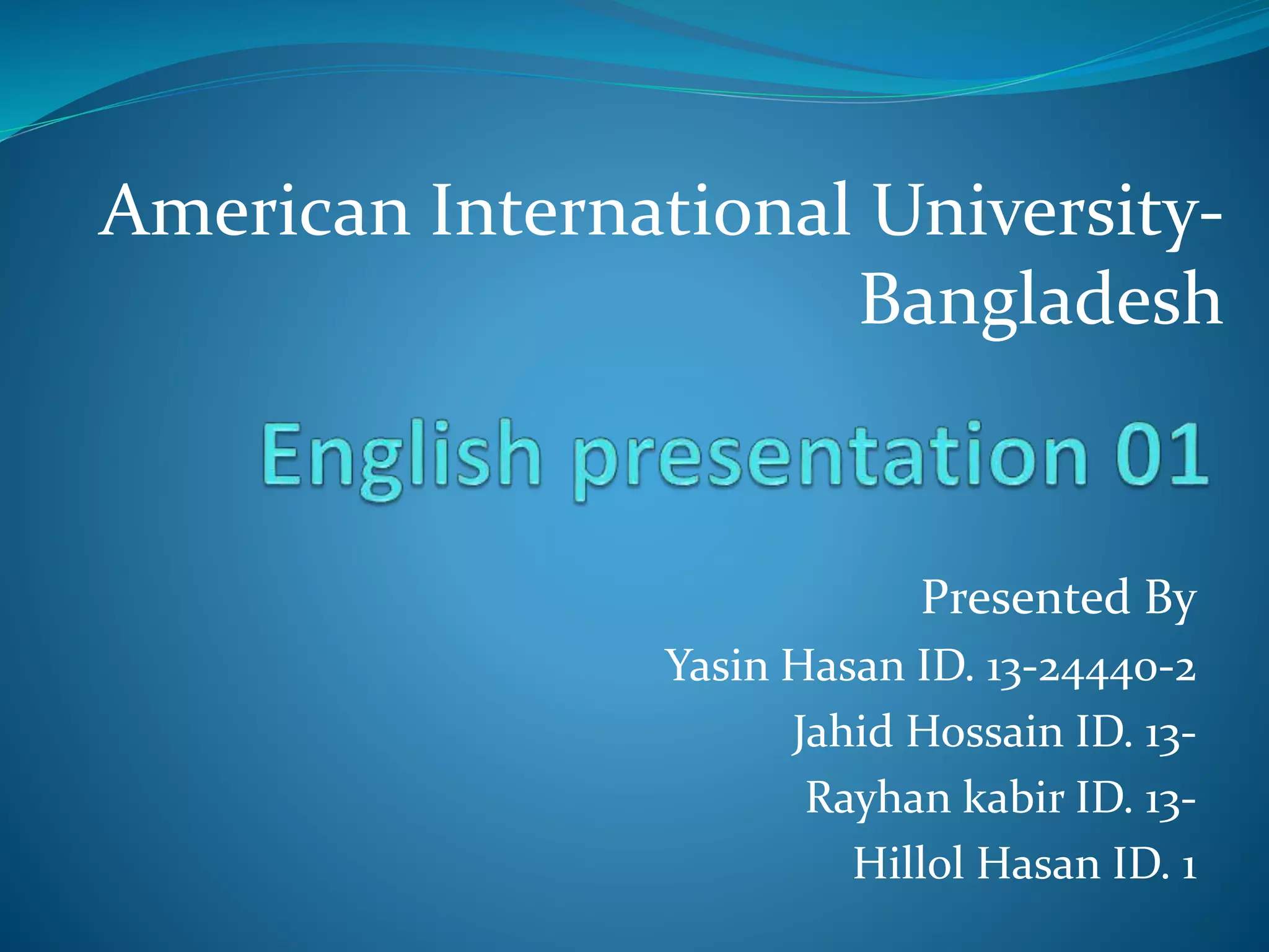 English presentation | PPT