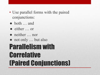 Using Parallel Structures and Fixing Structures Problems | PPTX