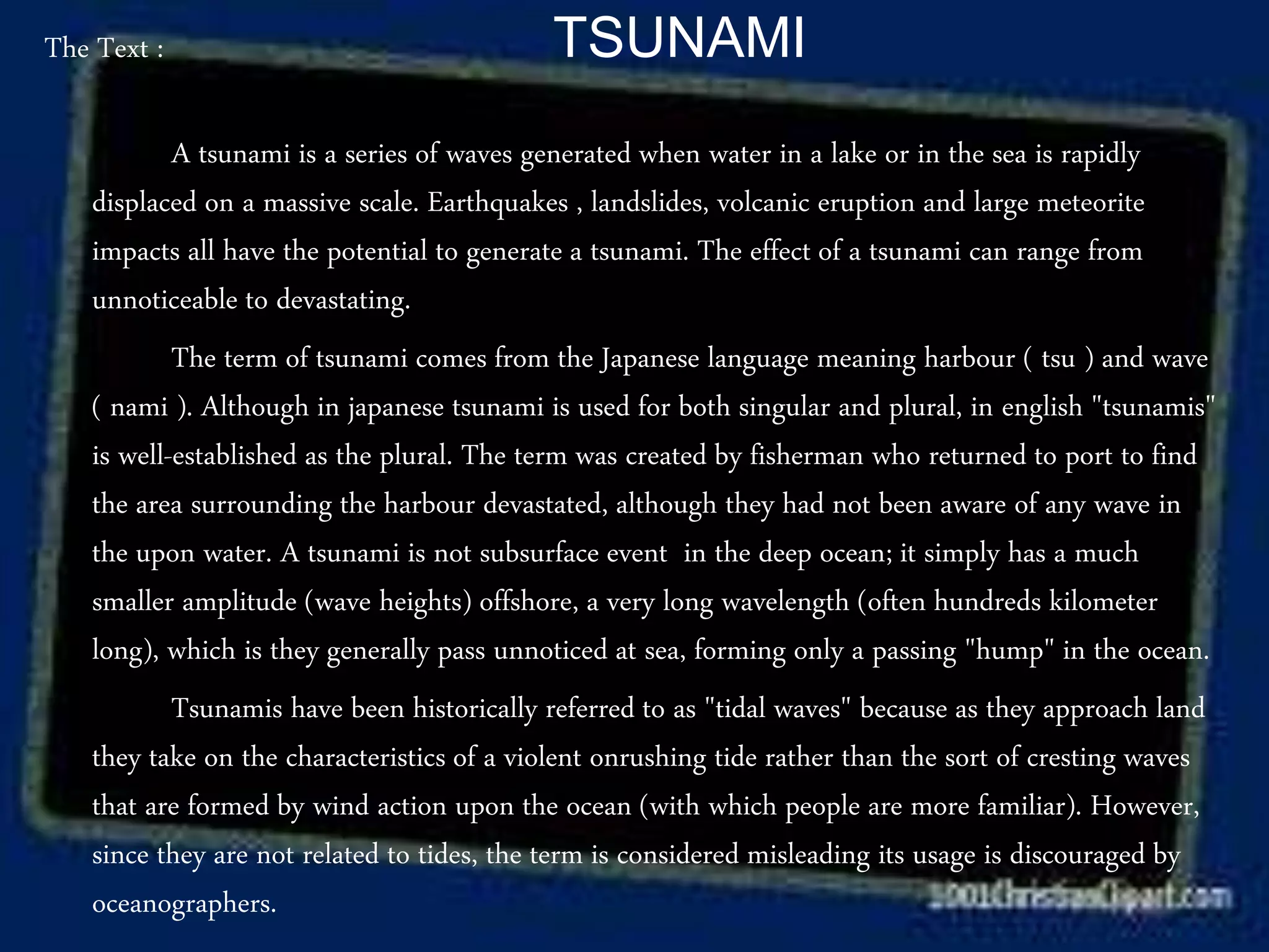 Explanation Text about Tsunami | PPTX