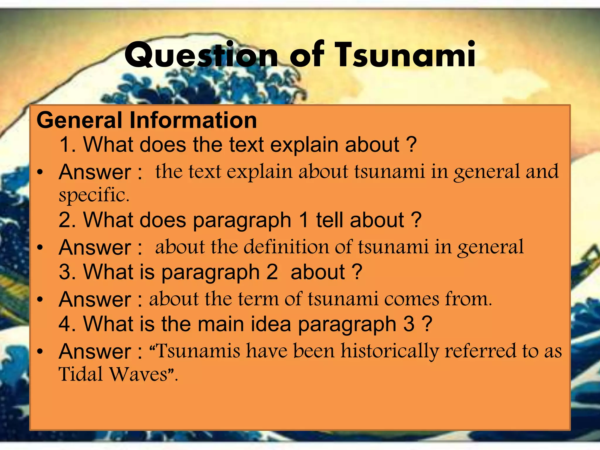 Explanation Text about Tsunami | PPTX