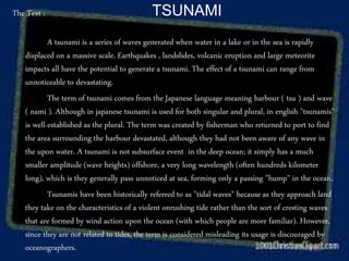 Explanation Text about Tsunami | PPTX
