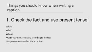 English presentation "How to Write a Good Caption" | PPT