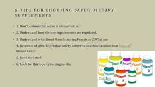 evaluation of nutritional supplements | PPTX
