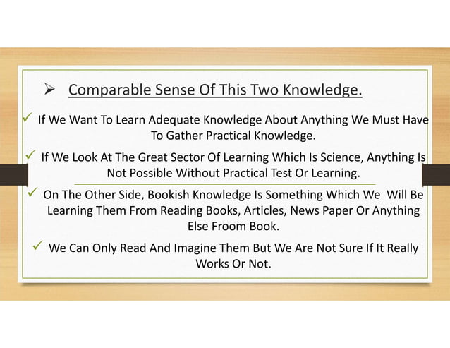 Presentation: Practical Knowledge Is More Effective Then Bookish ...