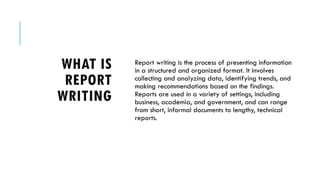 ENGLISH PRESENTATION for report writing in assignment | PPT