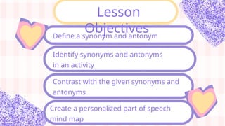 Gr 8 Antonyms and Synonyms Presentation. | PPTX