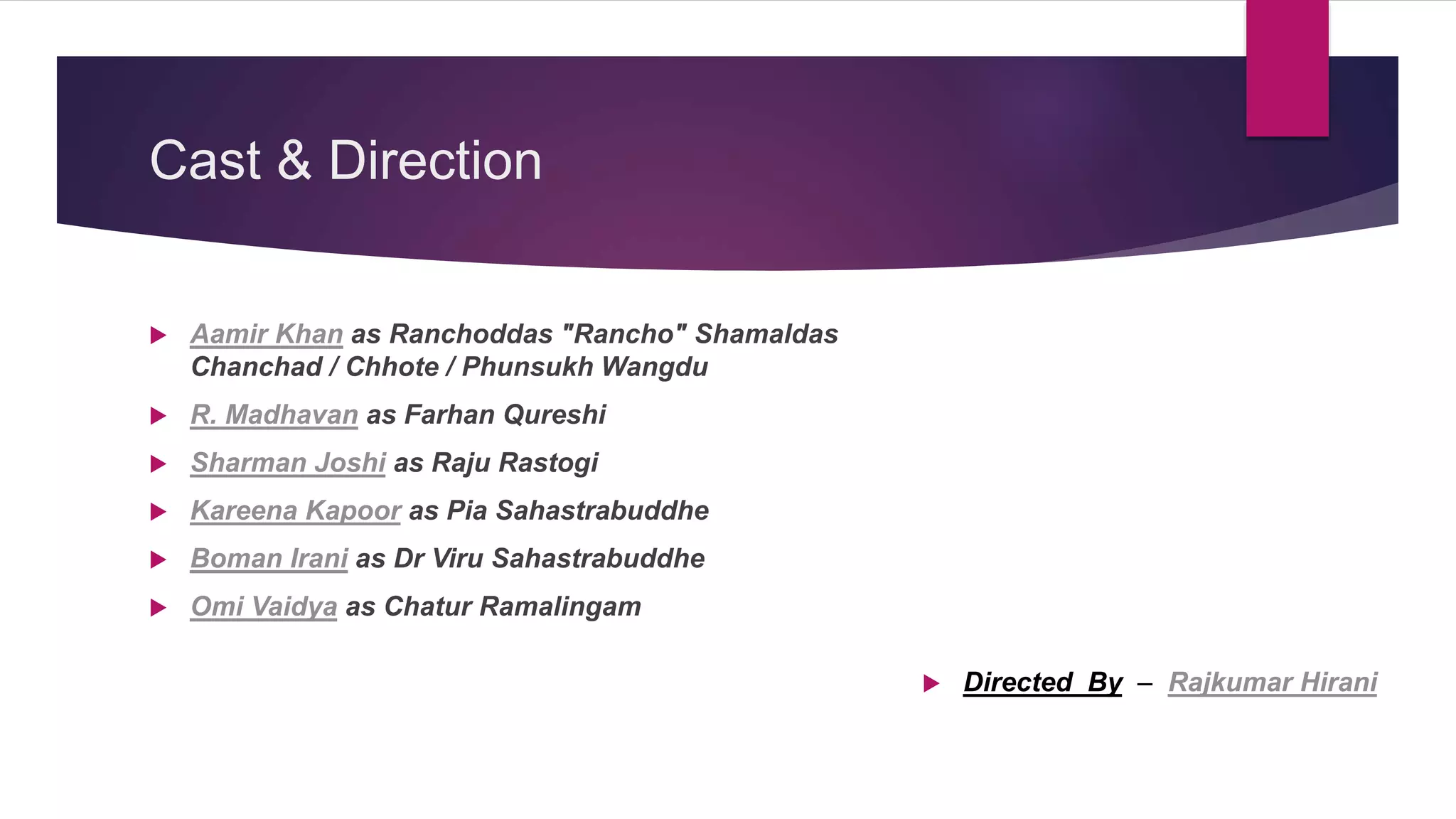 Presentation On 3 Idiots | PPTX