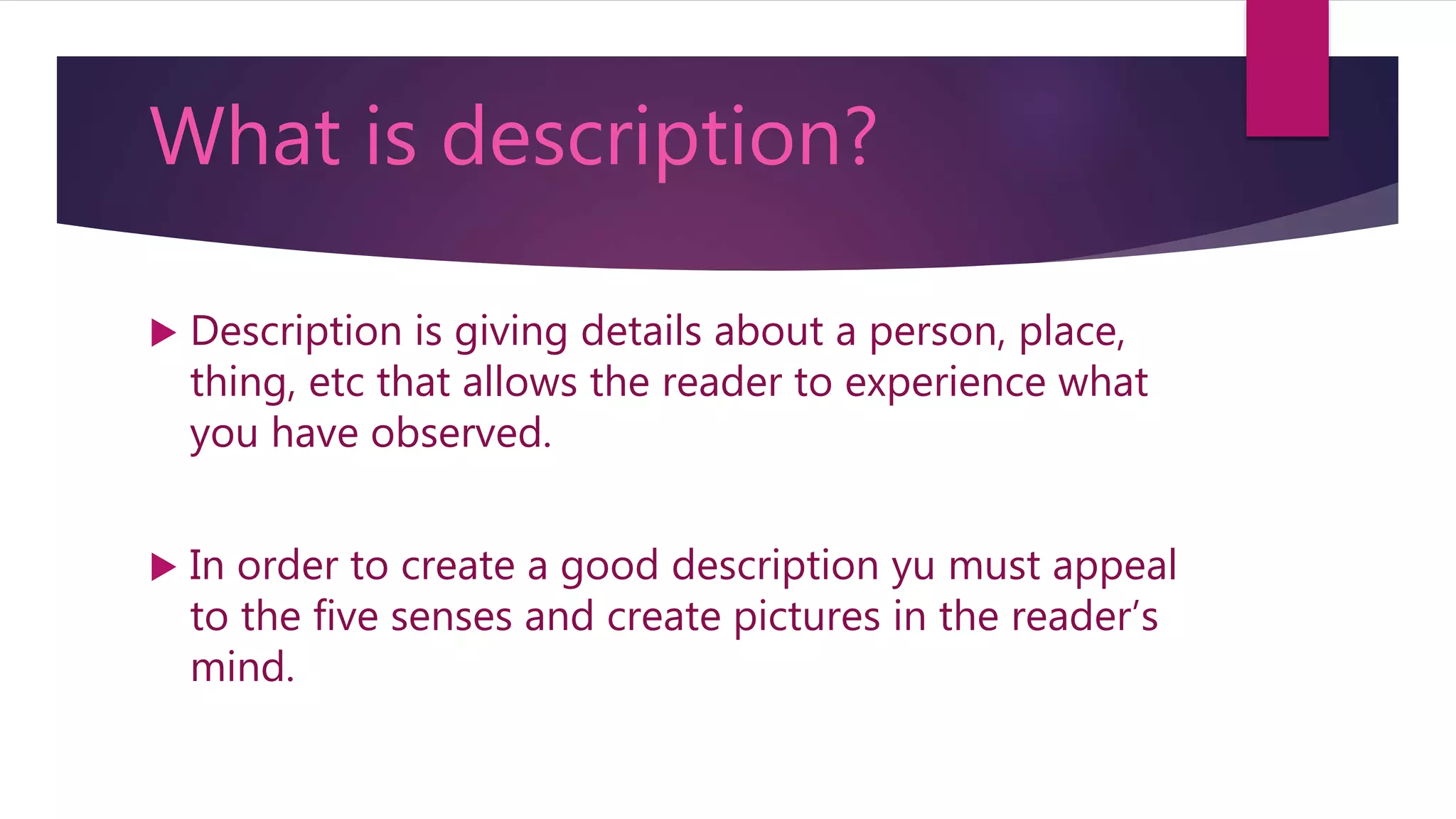 descriptive writing | PPT