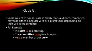 Subject Verb Agreement | PPT