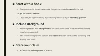 Argumentative Essay Writing | PPTX