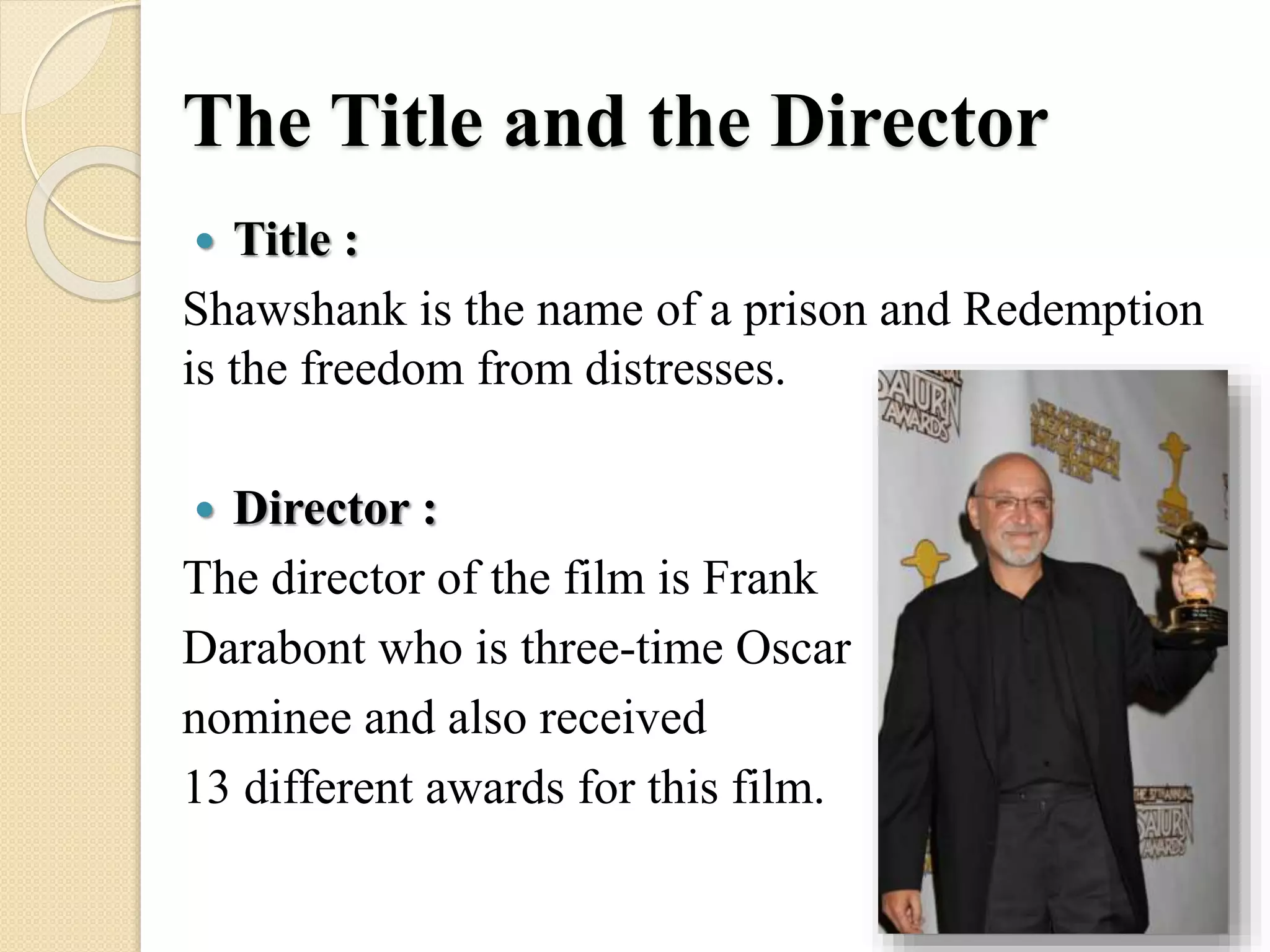 Shawshank Redemption - Inspirational Film - English Presentation | PPTX