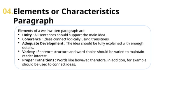 "Mastering the Art of Effective Paragraph Writing" | PPT