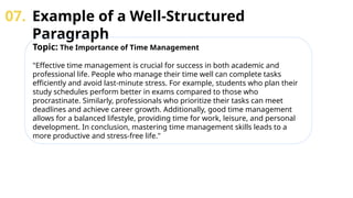 "Mastering the Art of Effective Paragraph Writing" | PPT