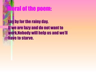 English presentation g 3poem -the ant and the cricket | PPT