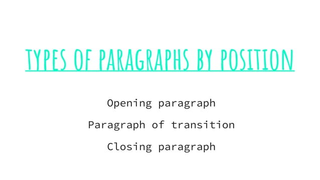 Types of paragraphs | PPTX
