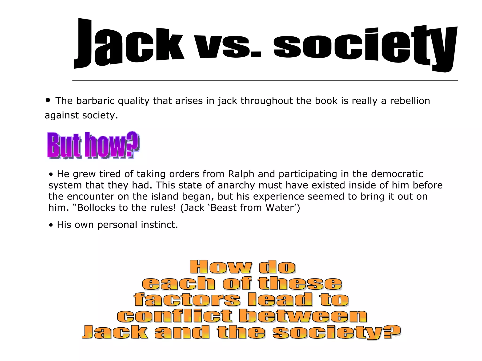 Lord of the Flies- Conflict (Pupil's work) | PPT