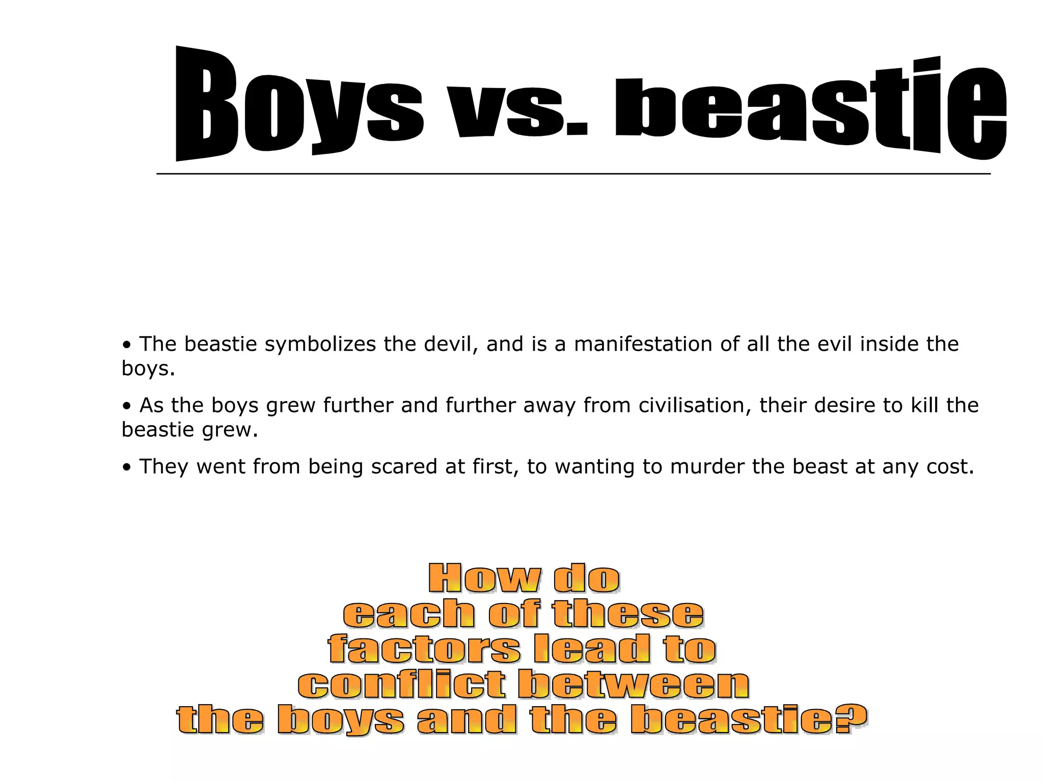 Lord of the Flies- Conflict (Pupil's work) | PPT