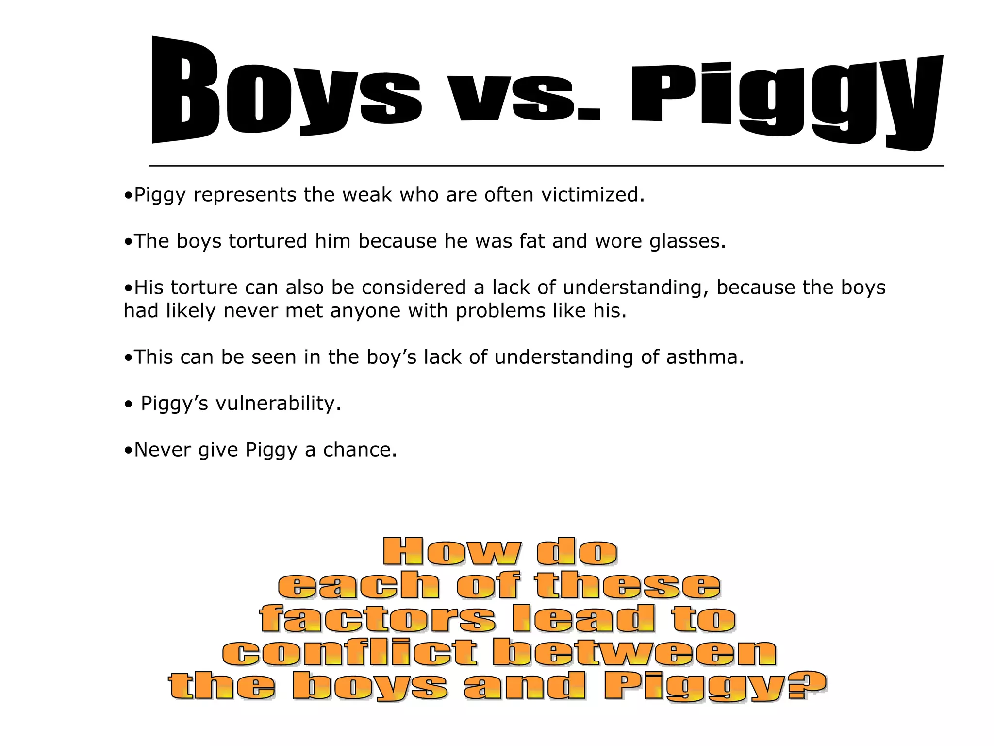 Lord of the Flies- Conflict (Pupil's work) | PPT