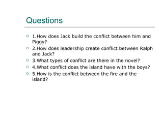 Lord of the Flies- Conflict (Pupil's work) | PPT
