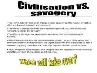 Lord of the Flies- Conflict (Pupil's work) | PPT