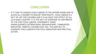 CHILD LABOUR AND LOST OF CHILDHOOD OF SMALL CHILDREN OF LOST SPRING | PDF
