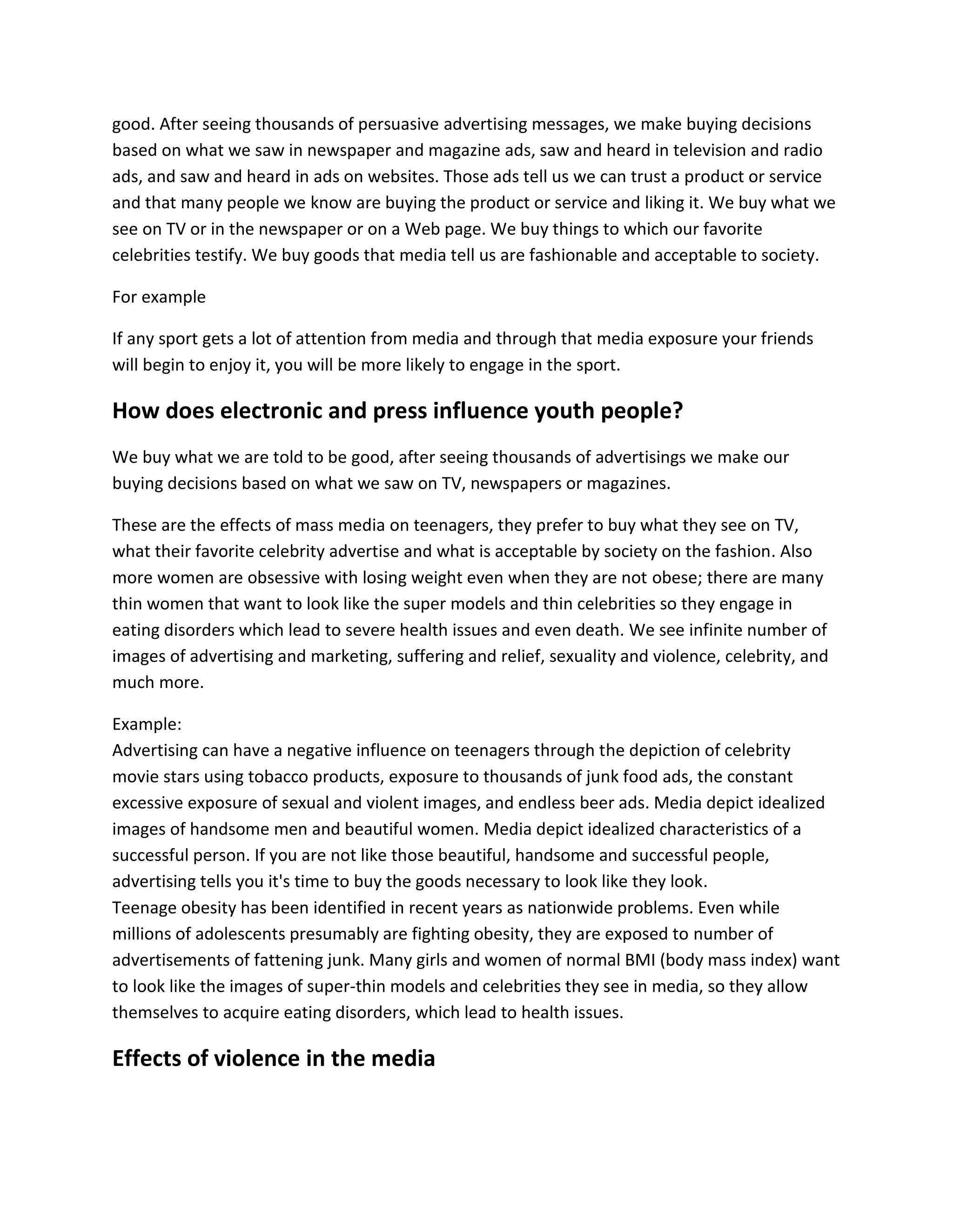 the role of influence of print and electronic media on public opinion ...