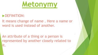 figures of speech metanomy and metaphor | PPT