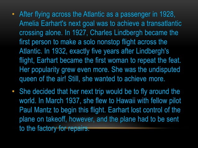 English project on amelia earhart | PPT