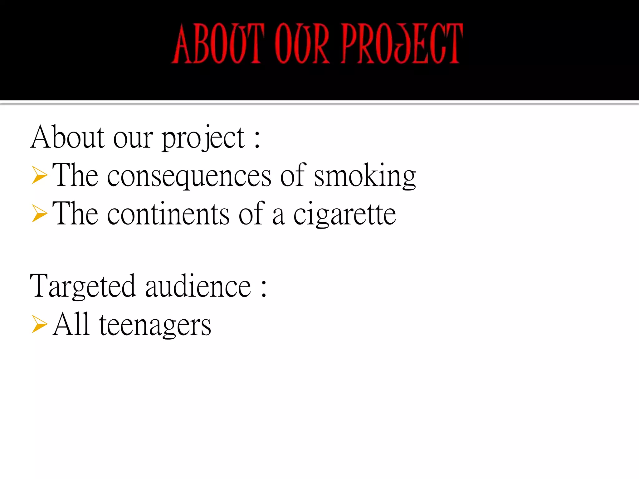 English project ( Smoking) | PPTX
