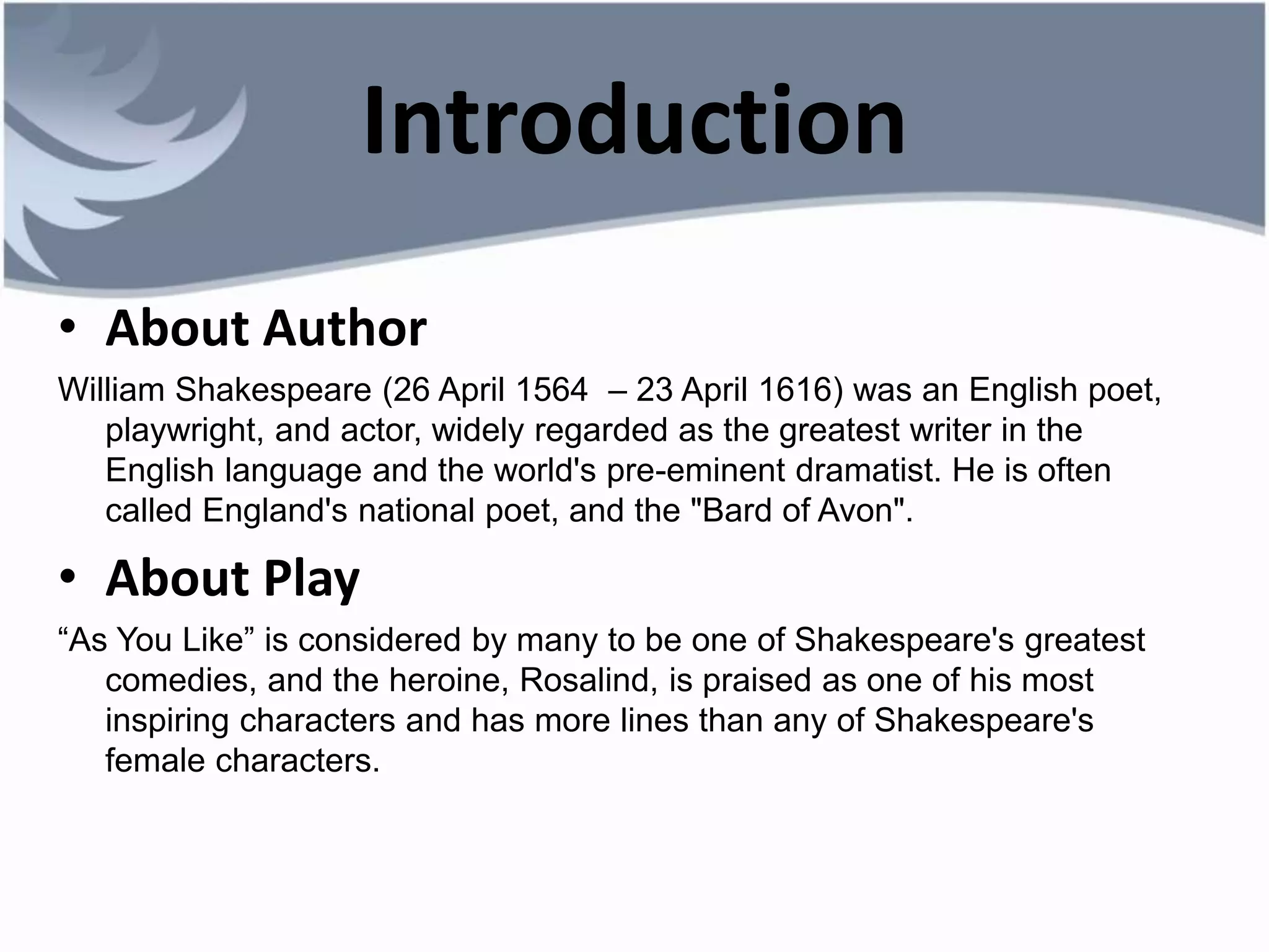 AS YOU LIKE IT | PPTX