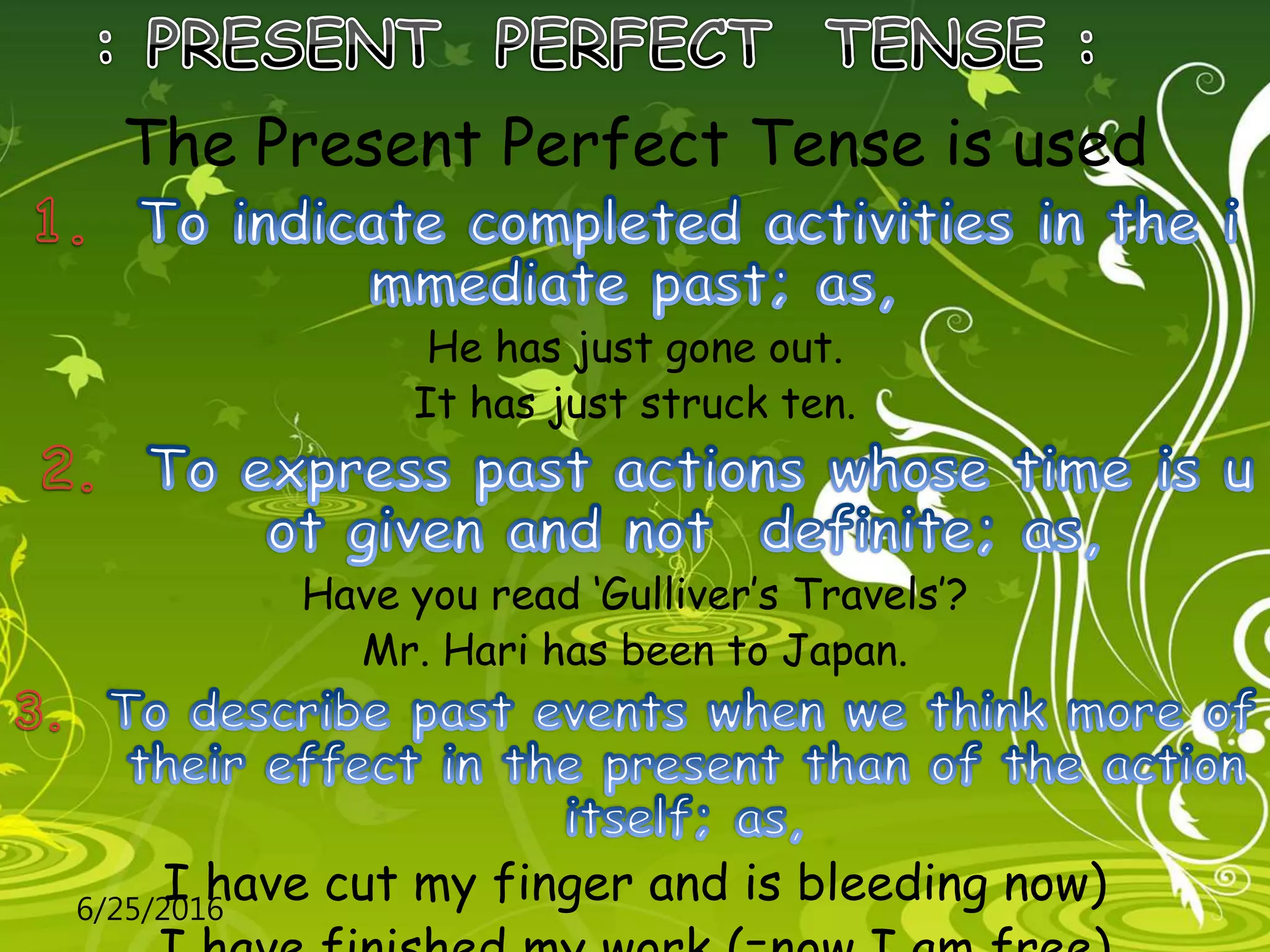 English project on tenses | PPTX