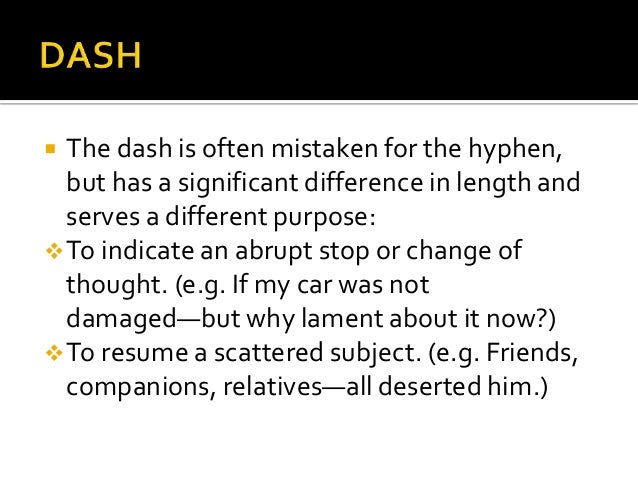 Brackets, Hyphens and Dashes.