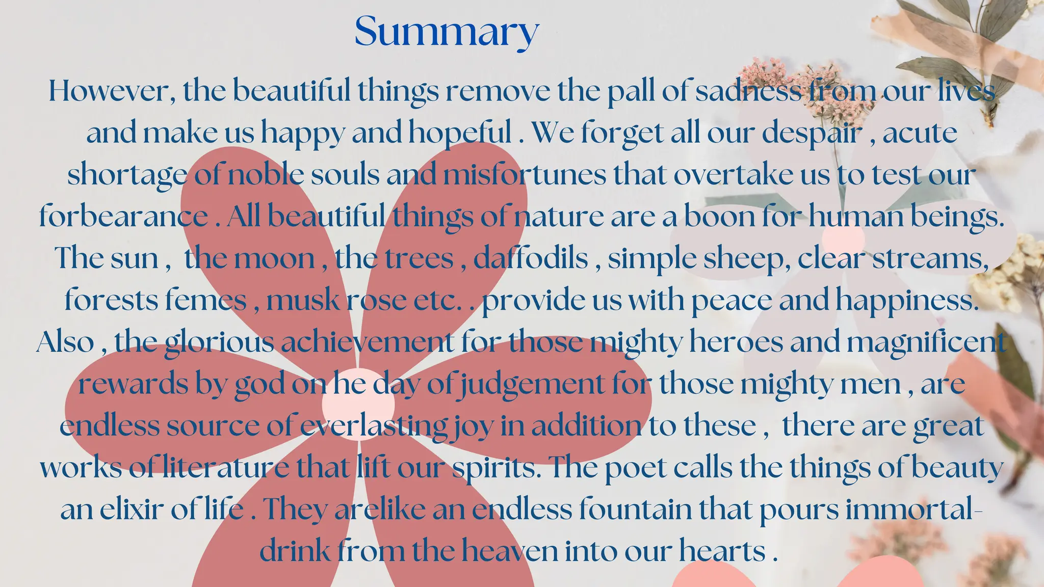 english project (1).pdf for class 12 on a thing of beautytopic | PDF