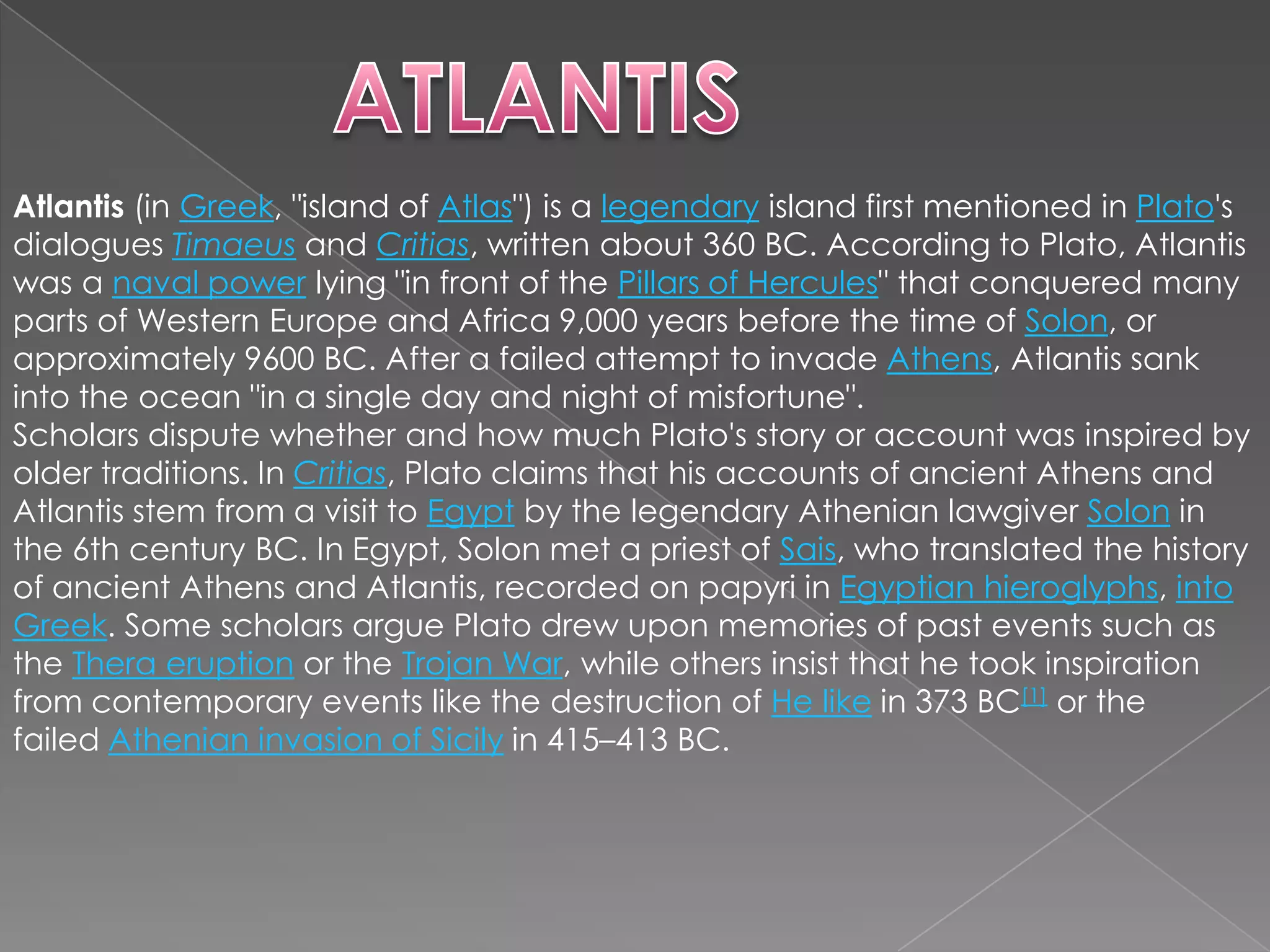 loss of city of ATLANTIS | PPTX