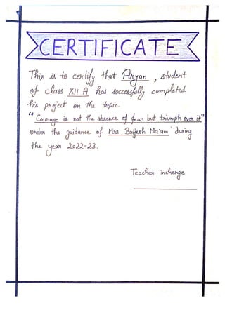 Class 12(ENGLISH) ASL project file | PDF