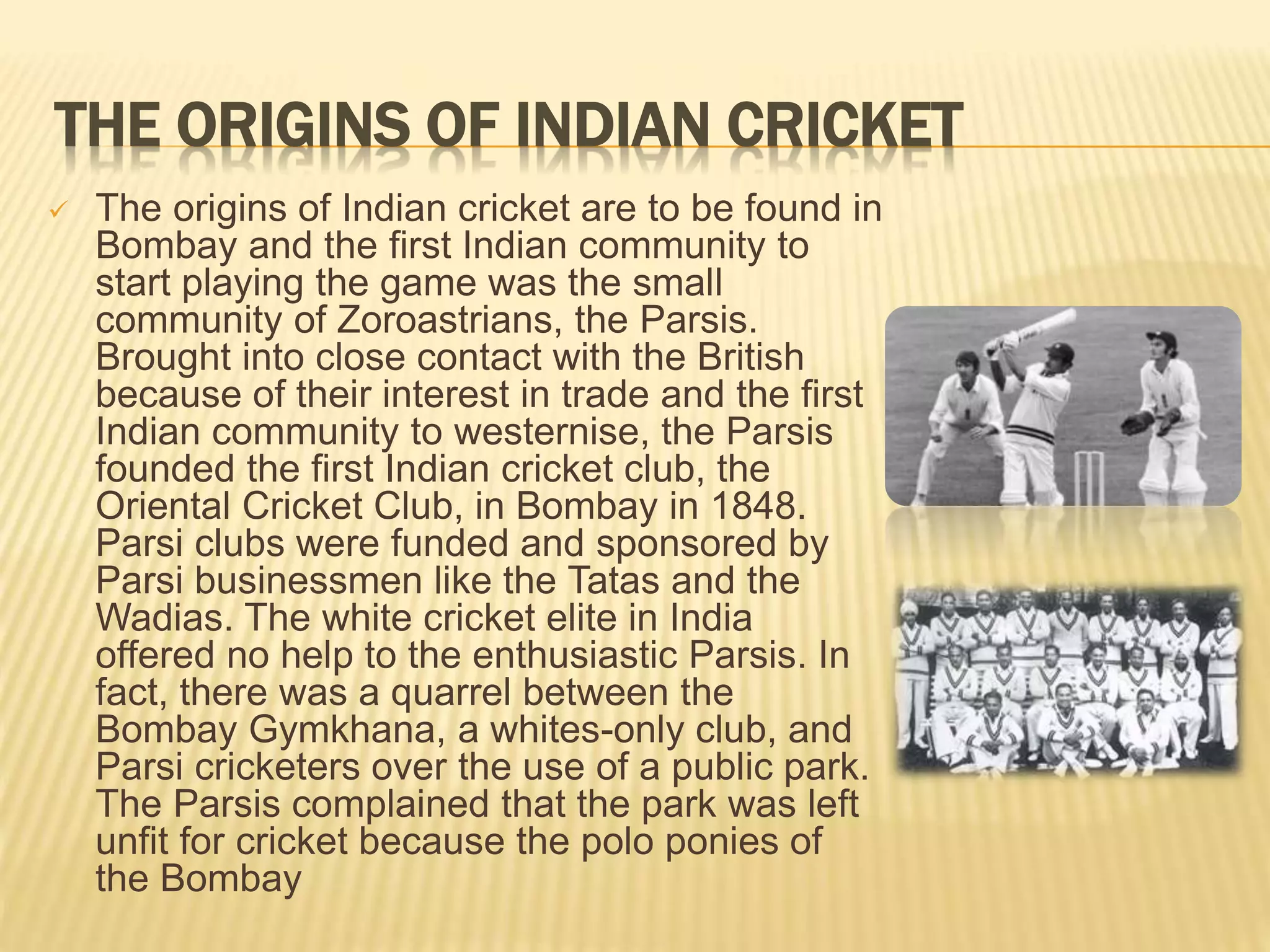 The Story of Cricket | PPTX