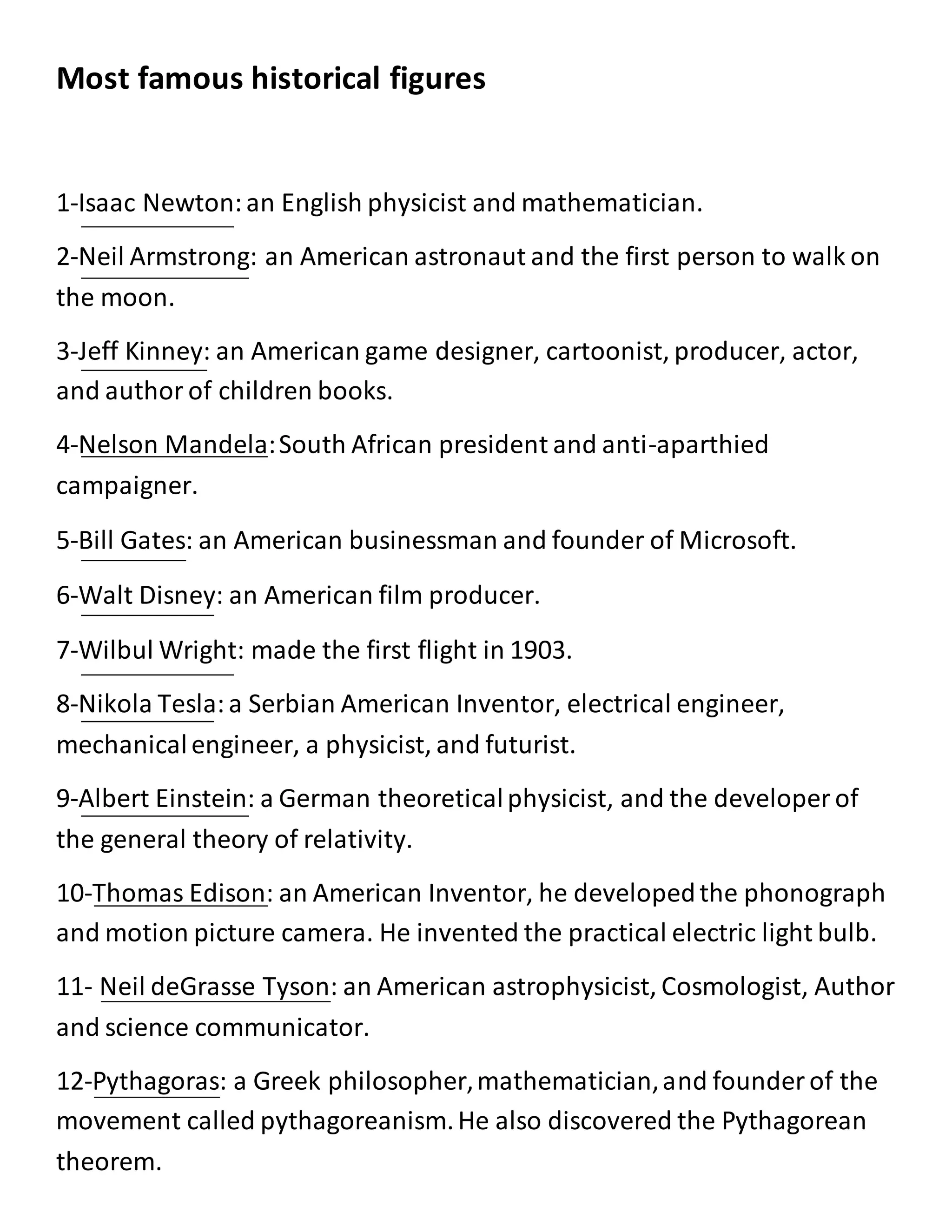 Some Famous Historical Figures | DOCX | Physics | Science