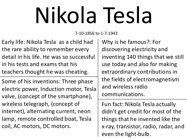 Quick Facts About Nikola Tesla