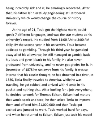The life of Nikola Tesla | DOCX