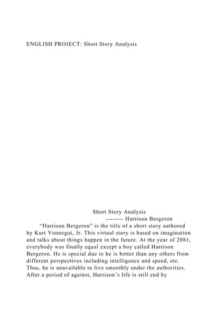 ENGLISH PROJECT Short Story Analysis.docx
