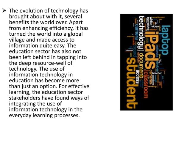Information technology in education. | PPTX | Education industry ...