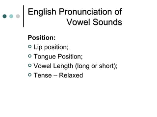 English pronunciation | PPT